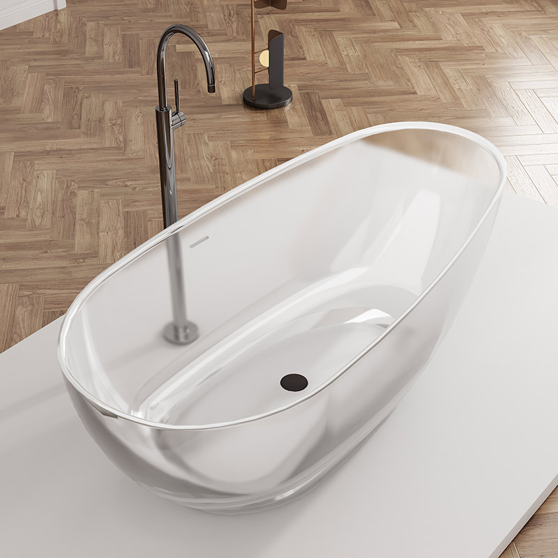Exporter Transparent Egg Shape Freestanding Resin Bathtub TW-8208T | T&W